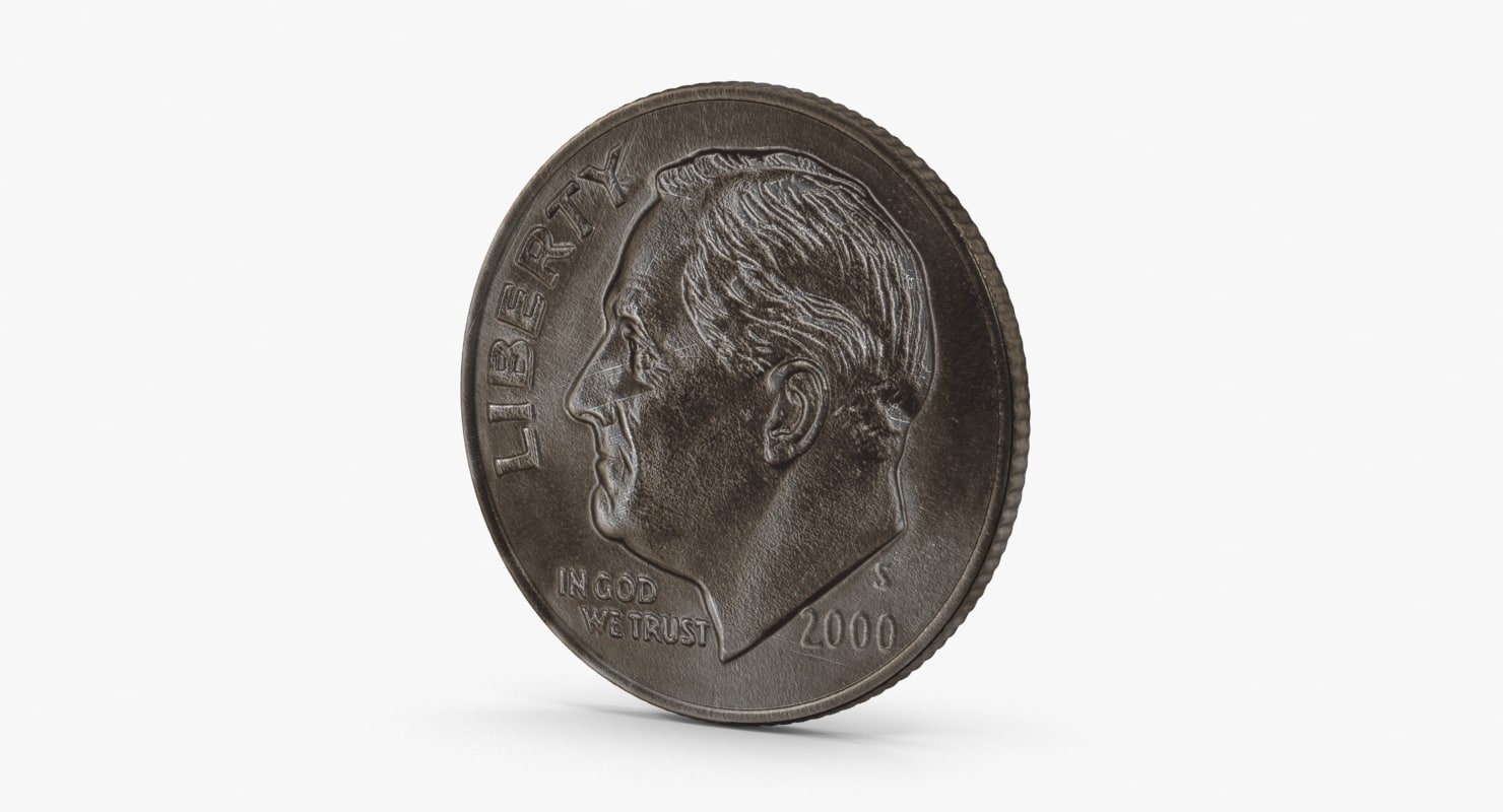 dime aged 3d model