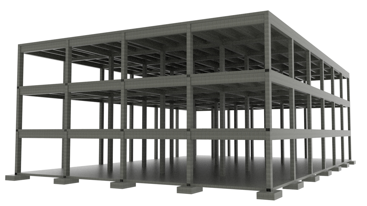 concrete construction 3d model