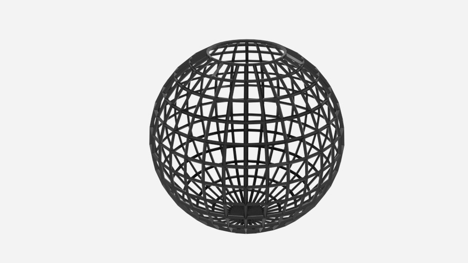 3d model sphere wire bin