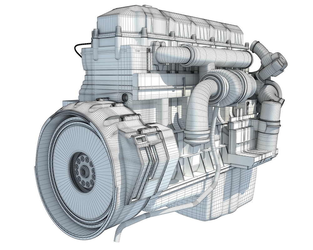 truck engine 3d model