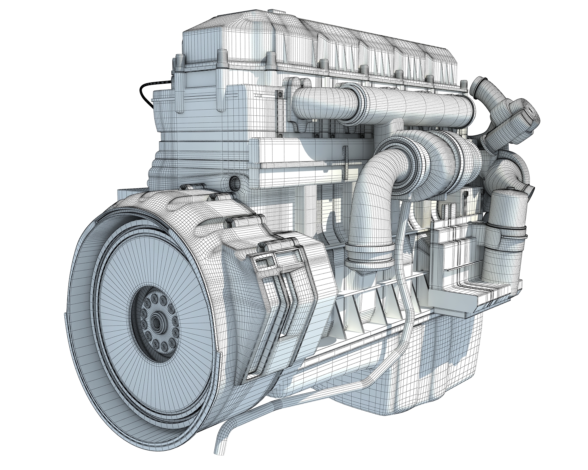 truck engine 3d model