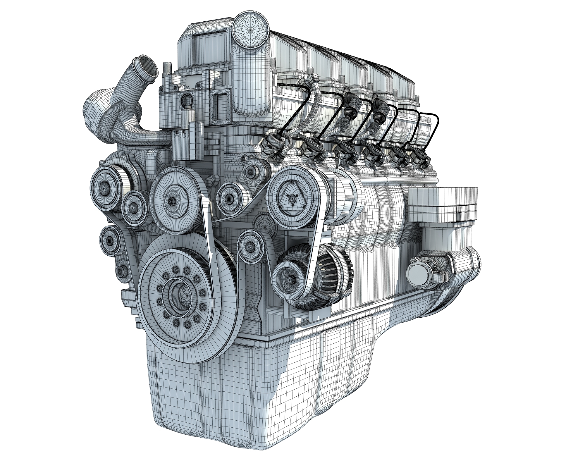 truck engine 3d model