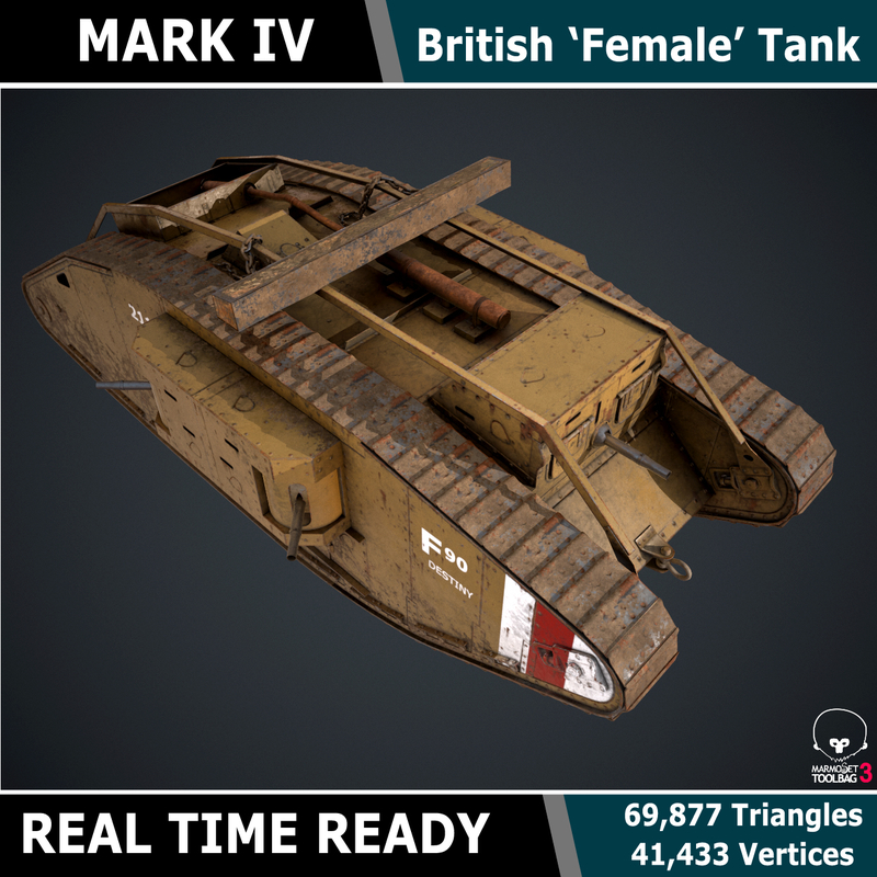 ready female tank mark 3d model