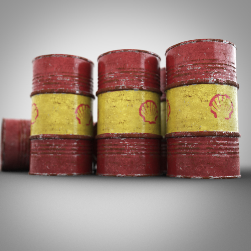 old shell oil barrel c4d