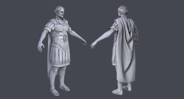 historical gaius julius caesar 3d model