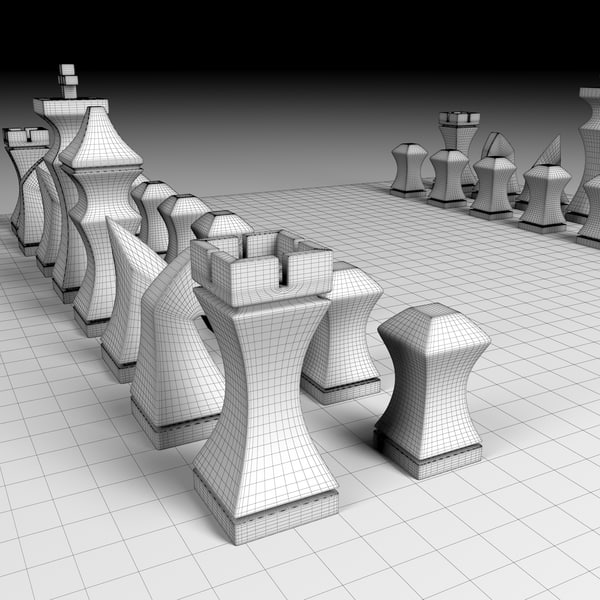 chess table 3 3d model