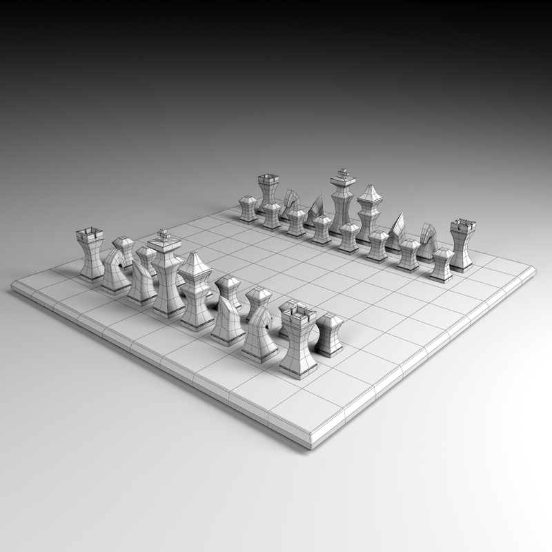 chess table 3 3d model