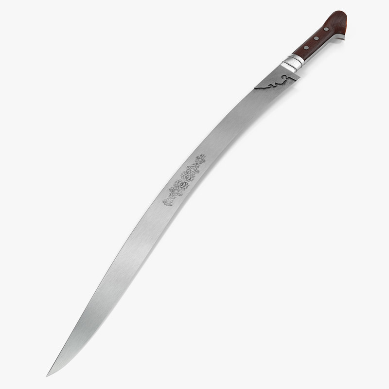 ottoman turkish yataghan sword 3d max