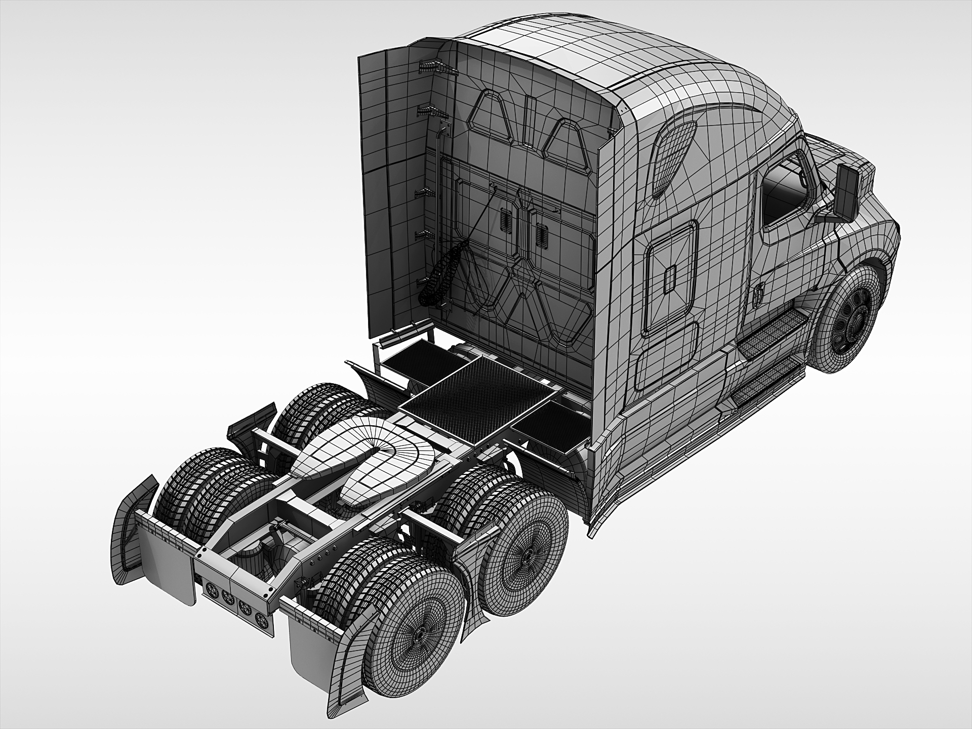 freightliner truck 3d c4d