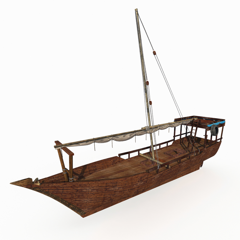 3d model dhow boat