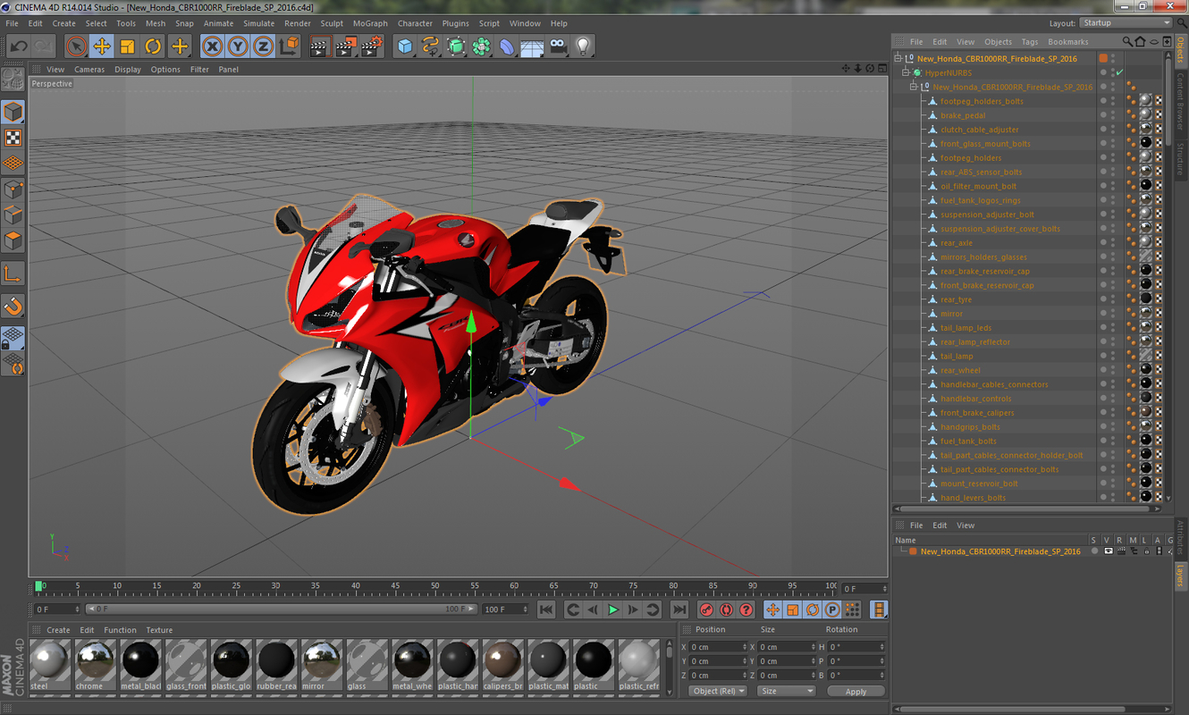 new honda cbr1000rr fireblade 3d model