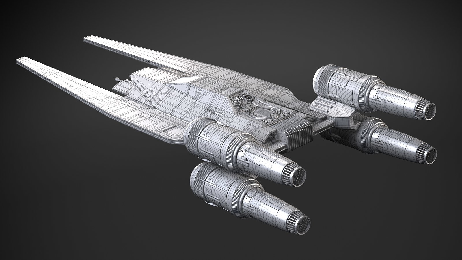 star wars u-wing 3d x