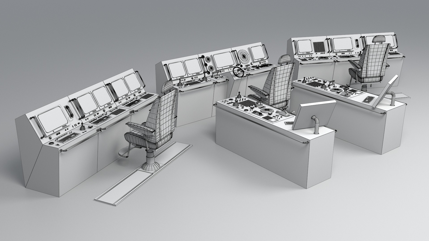 3d ship bridge control room model