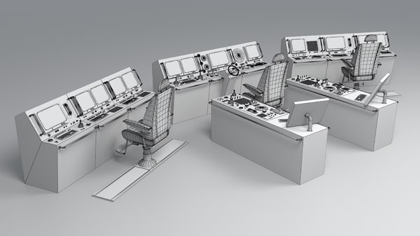 3d ship bridge control room model