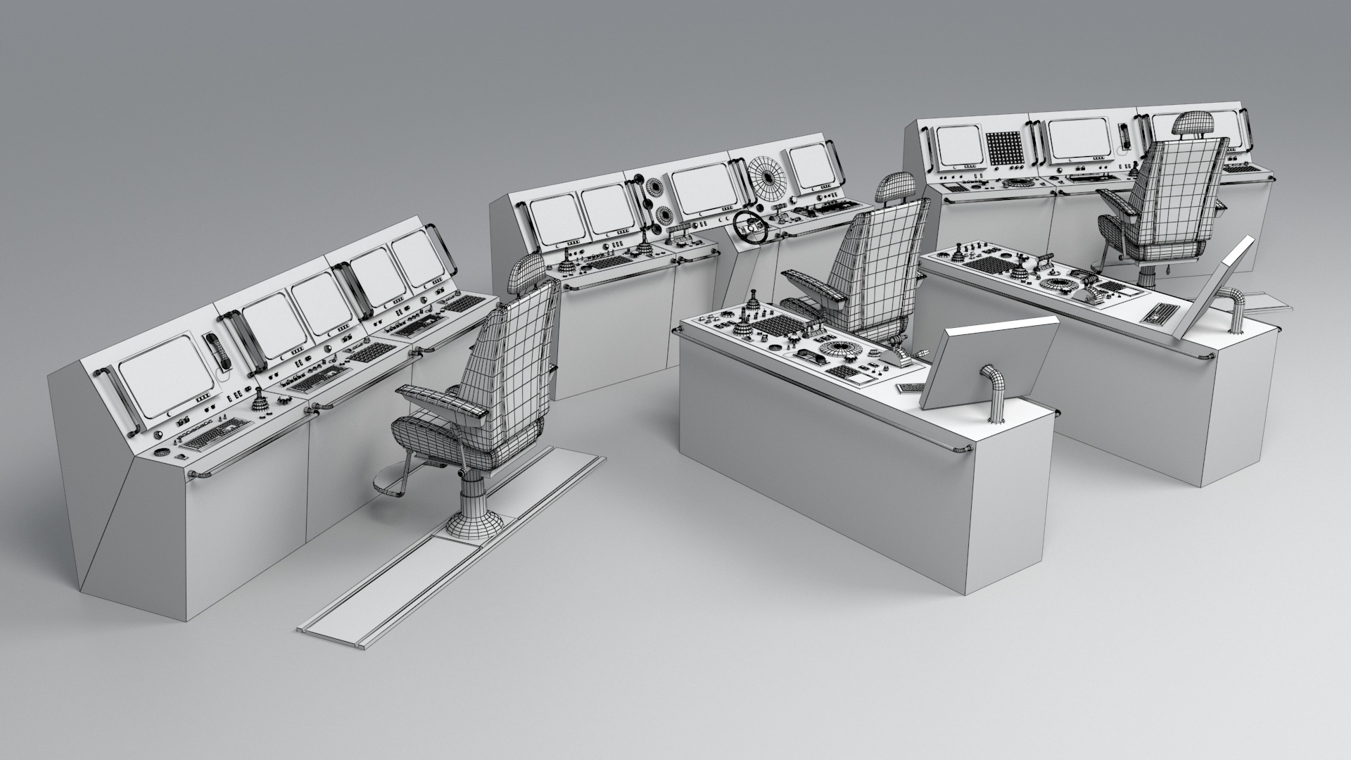 3d ship bridge control room model