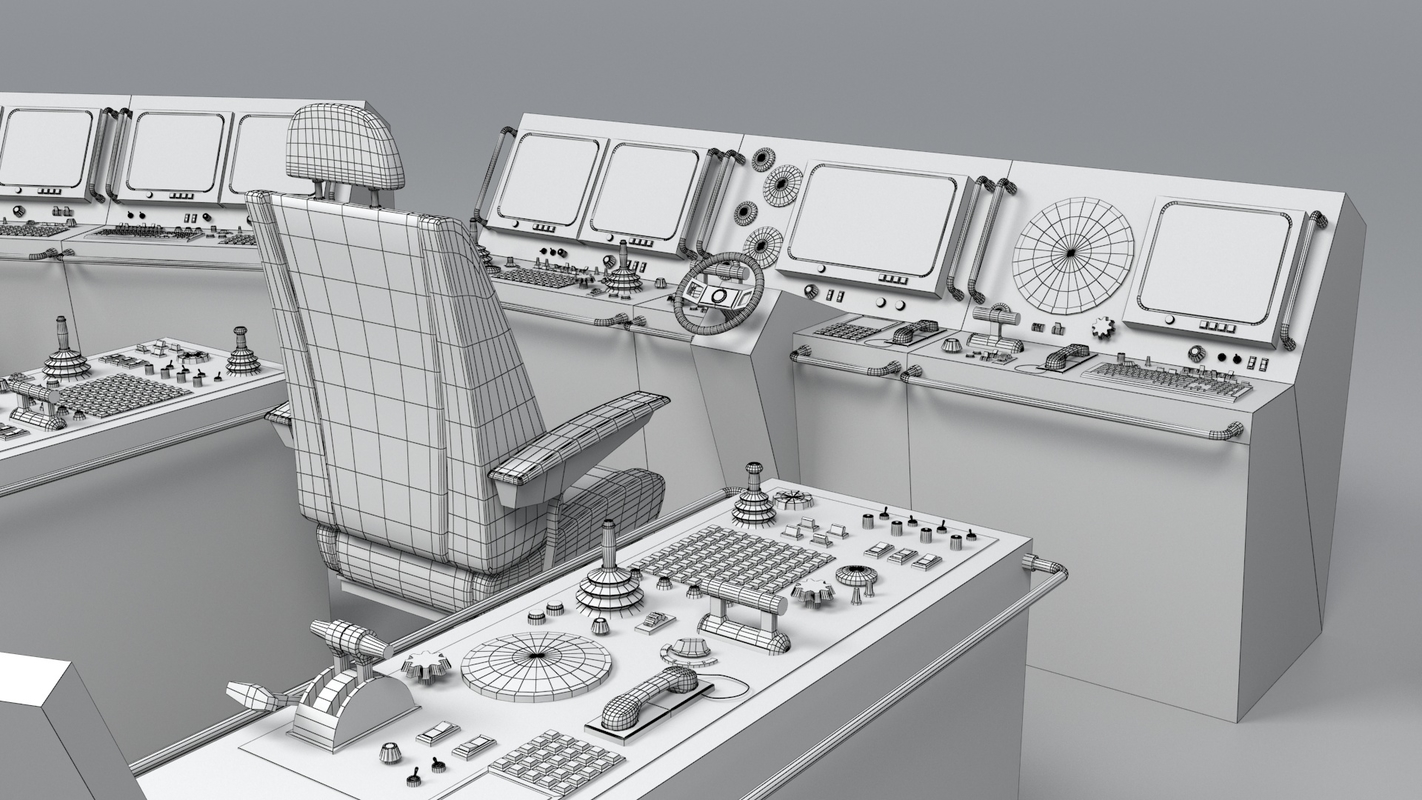 3d ship bridge control room model