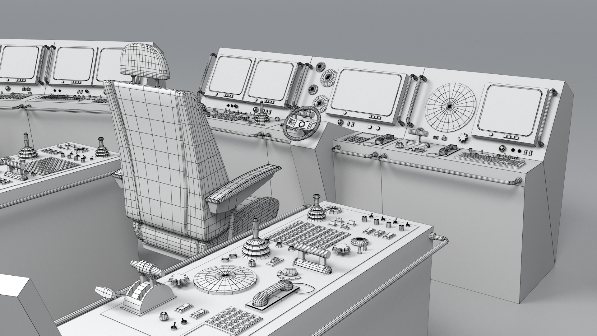 3d ship bridge control room model
