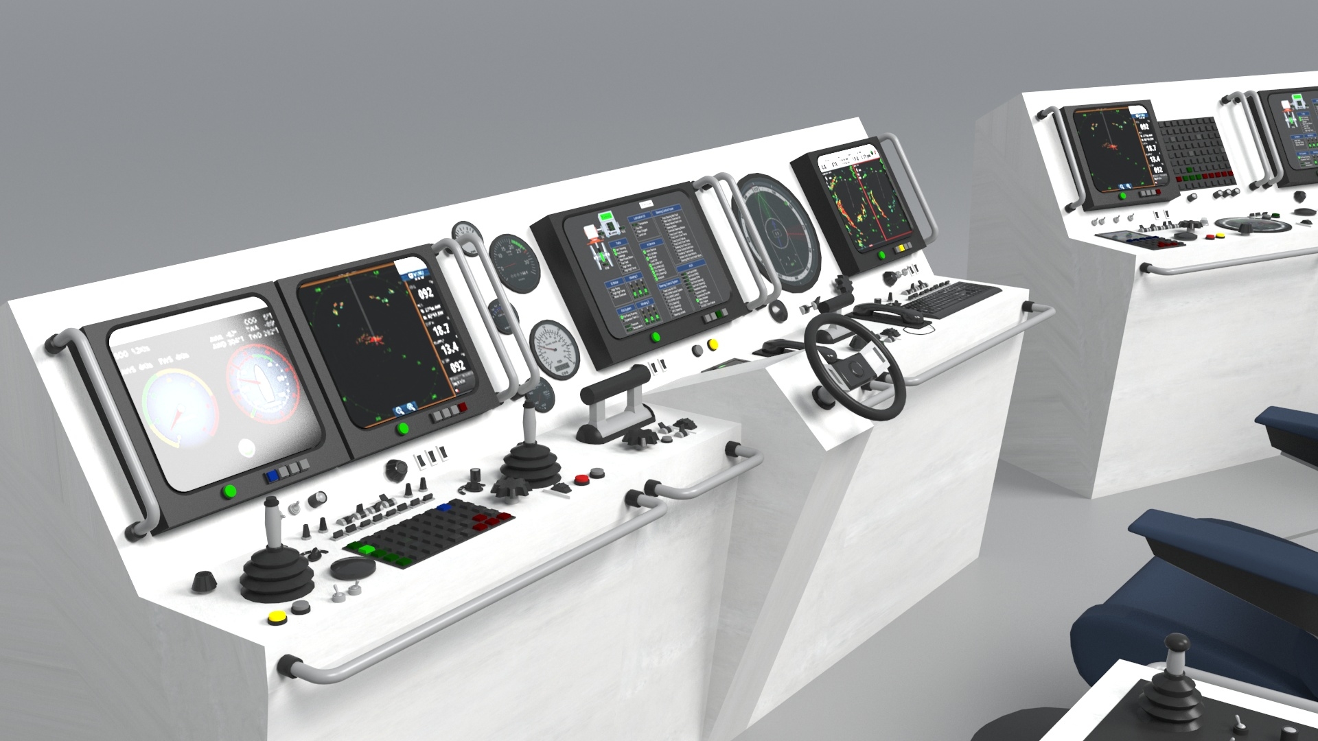 3d ship bridge control room model