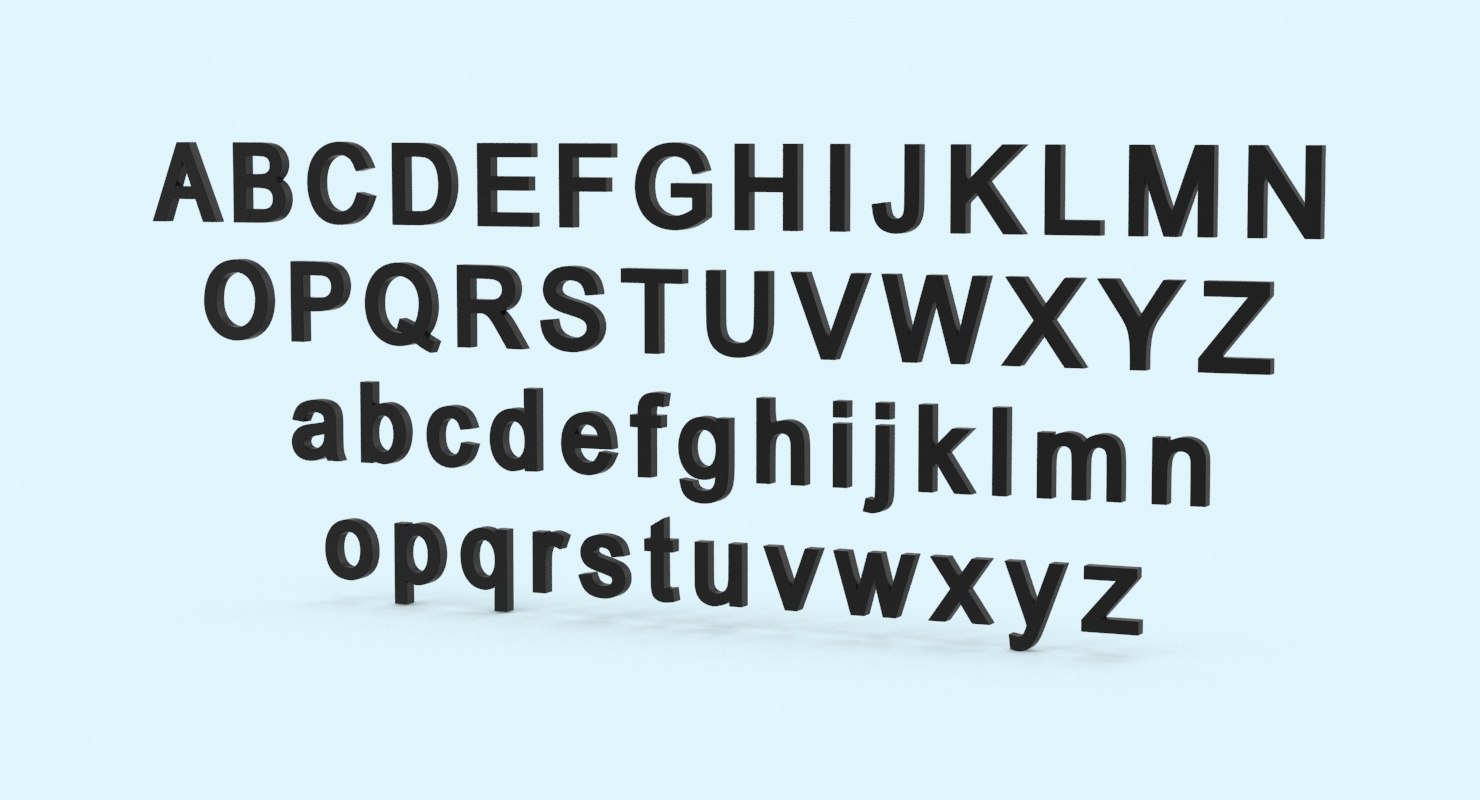 modelo 3d Letras del alfabeto arial - TurboSquid 1121210