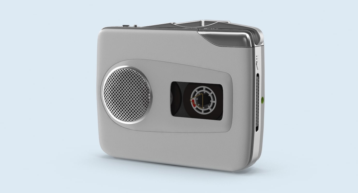 3d portable cassette player model