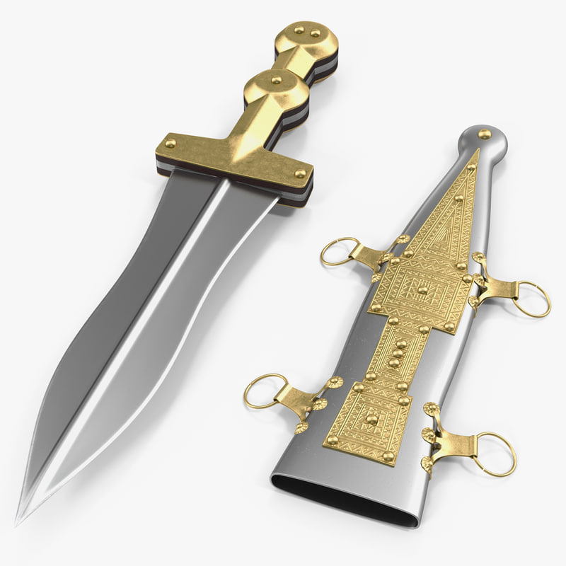 roman pugio dagger sheath 3d model