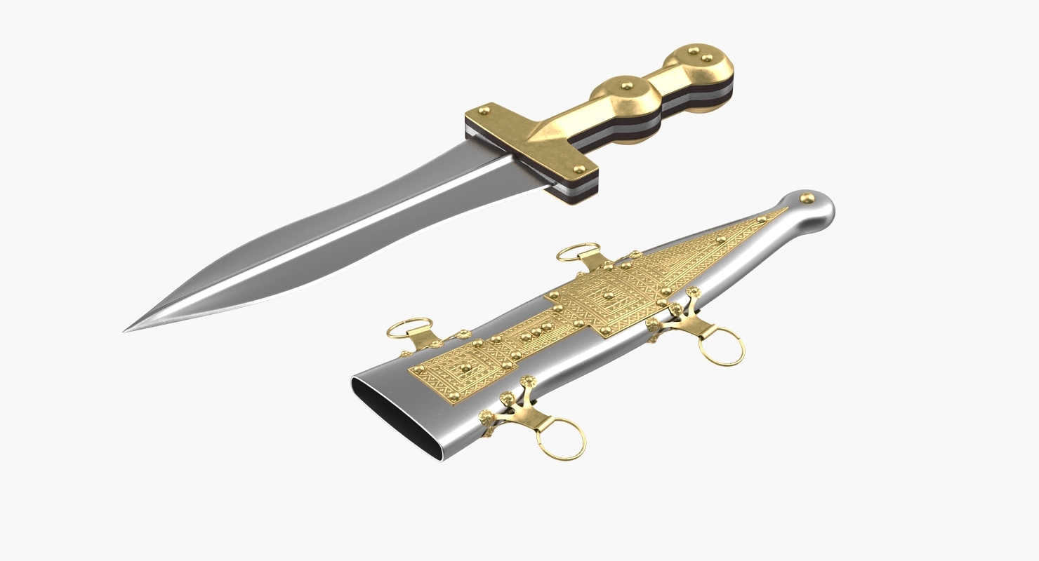 roman pugio dagger sheath 3d model