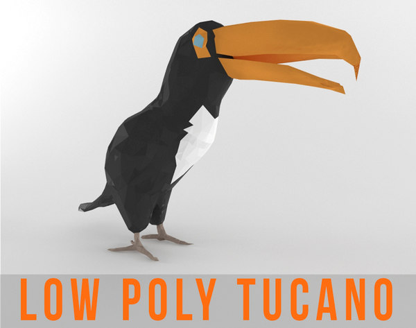 modelo 3d Tucano Bird Low Poly Tropical Tucán Animal Lowpoly ...