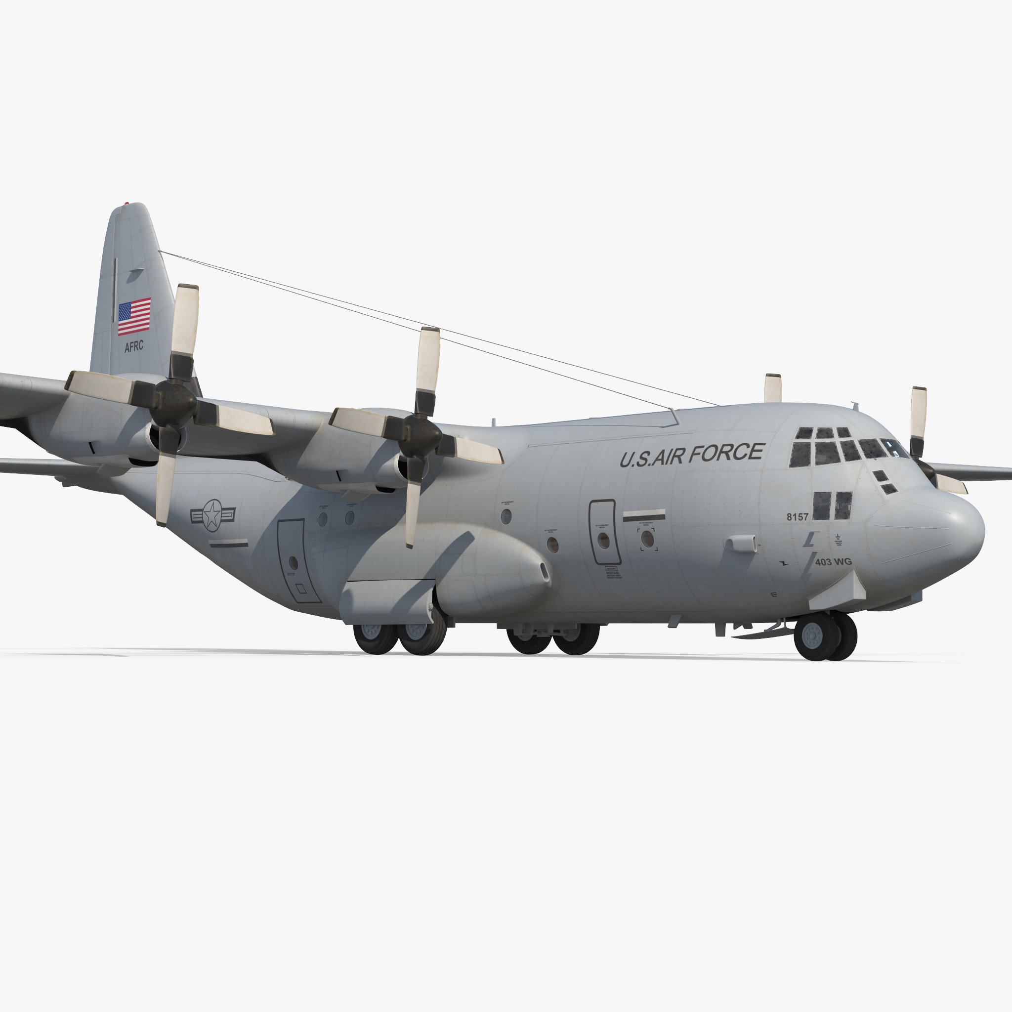 3d model lockheed c-130 hercules military transport