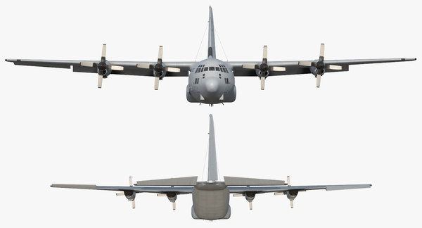 3d model lockheed c-130 hercules military transport