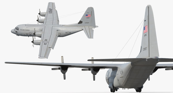 3d model lockheed c-130 hercules military transport