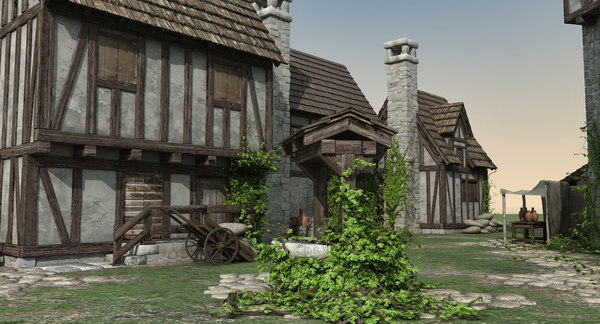 3d model medieval town