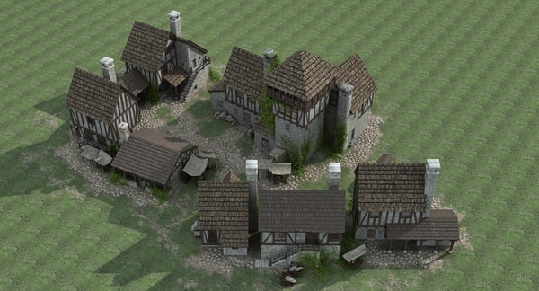 3d model medieval town