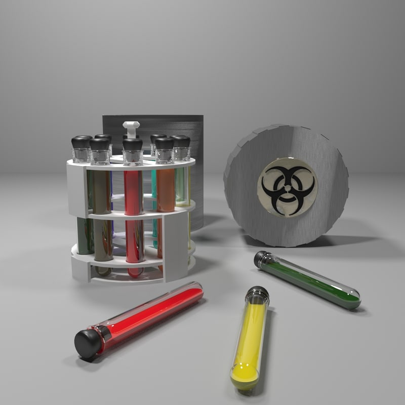 sci-fi test tubes set 3d max