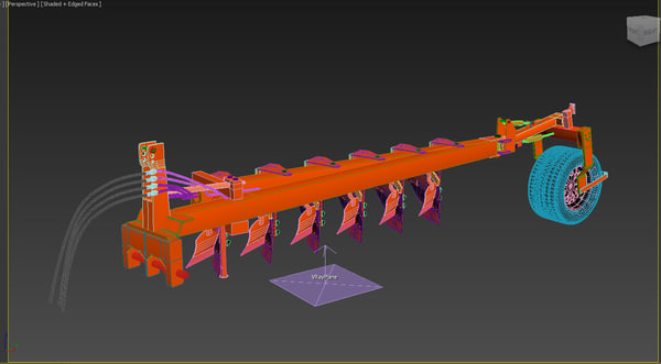 3d plough plow model