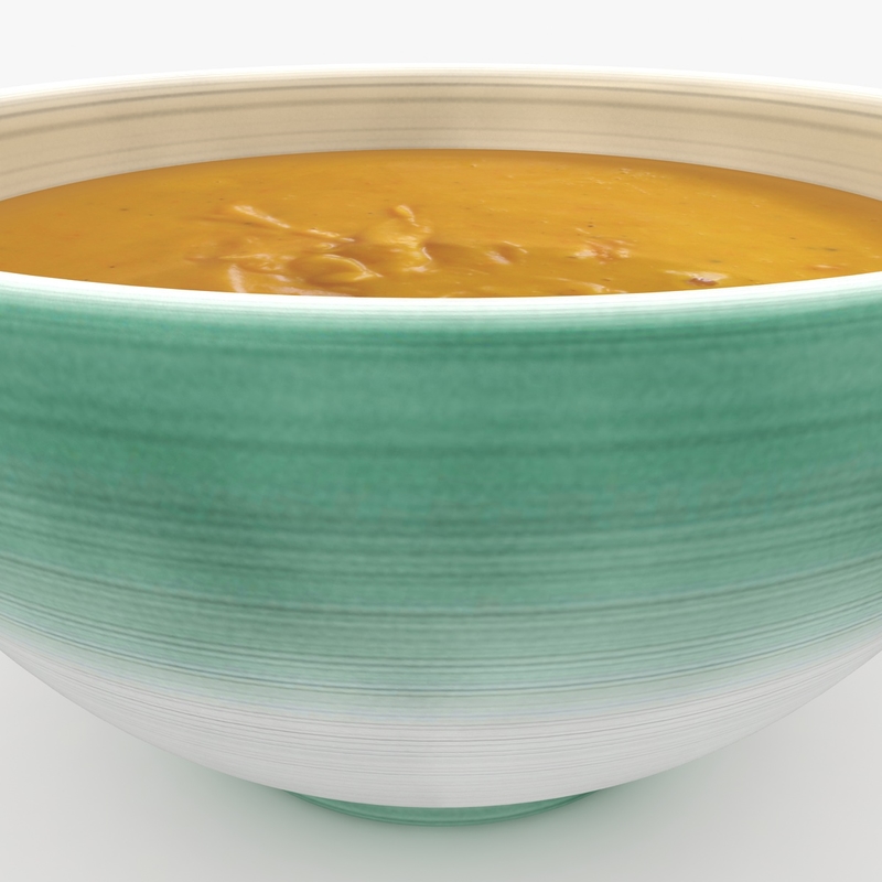 realistic soup 3d model