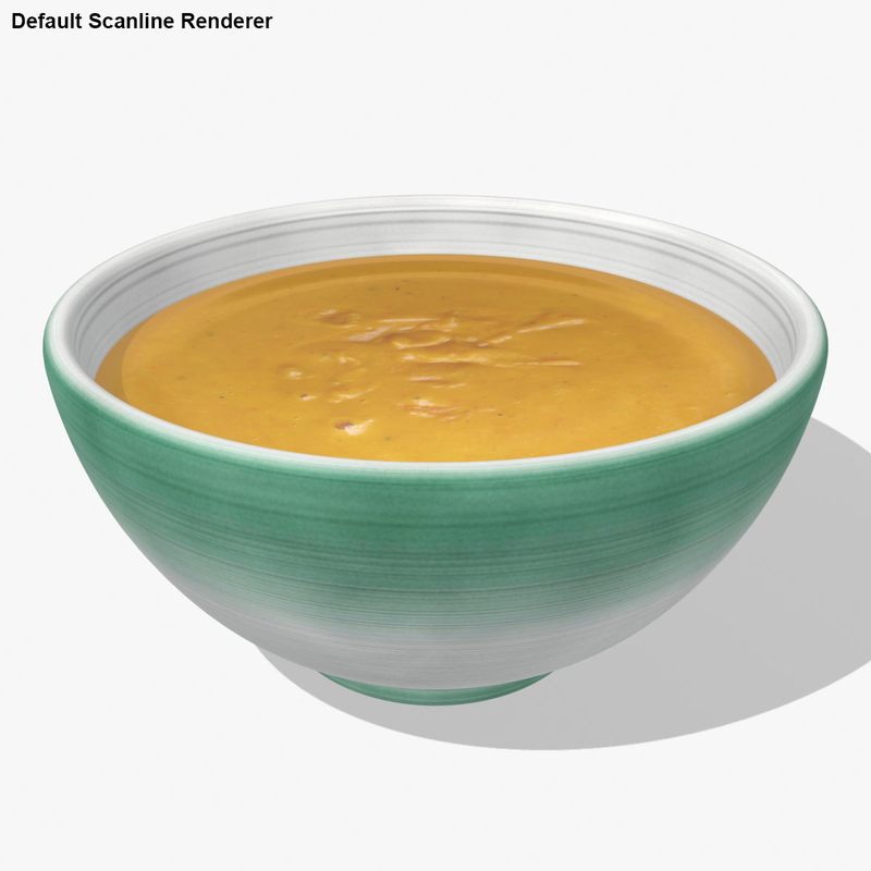 realistic soup 3d model