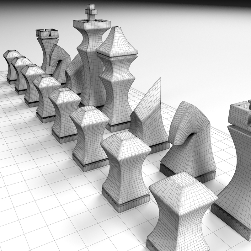 chess table 3 3d model