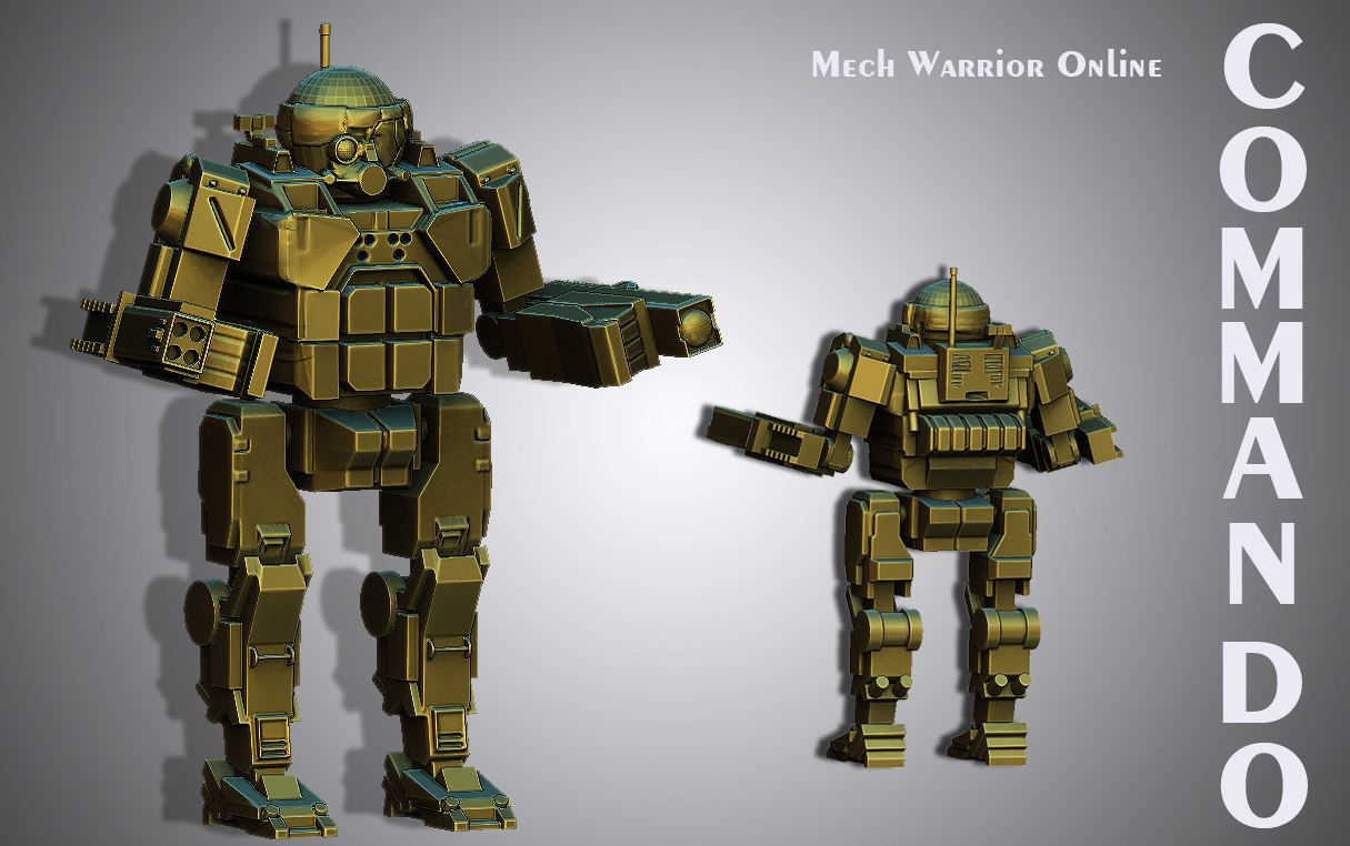 3d 3ds ready print commando mech warrior