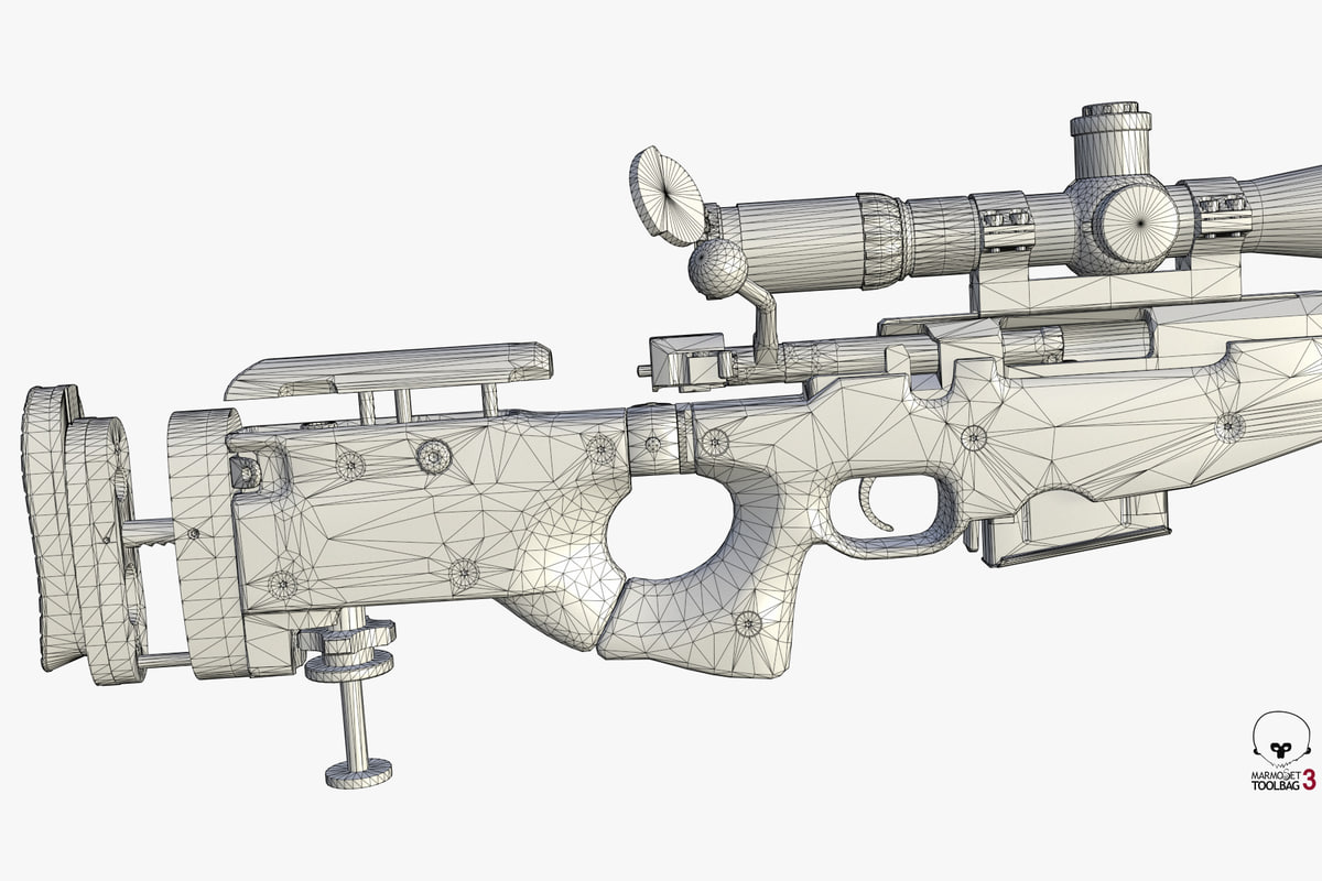 3d sniper rifle l96a1 model