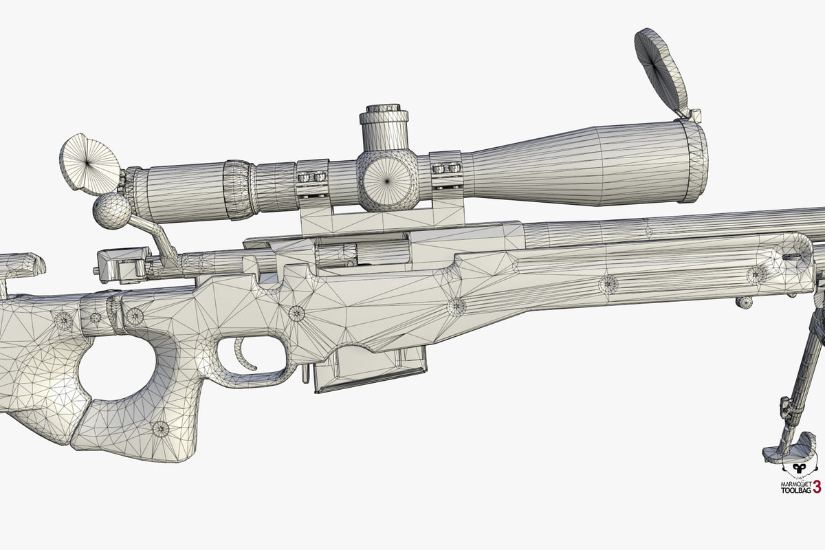 3d sniper rifle l96a1 model