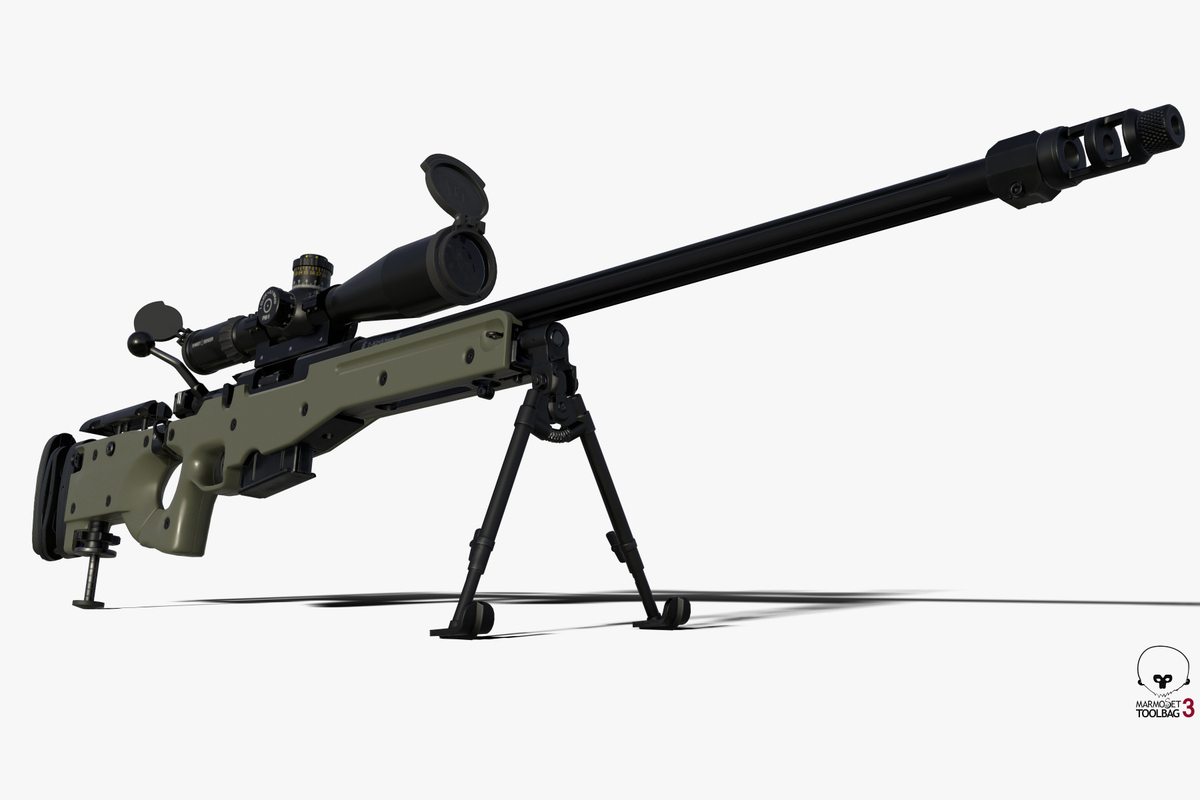 3d sniper rifle l96a1 model