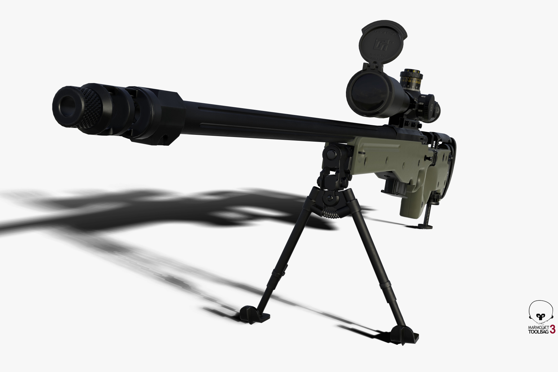 3d sniper rifle l96a1 model