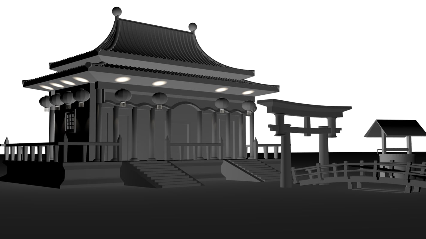 3d chinese temple model