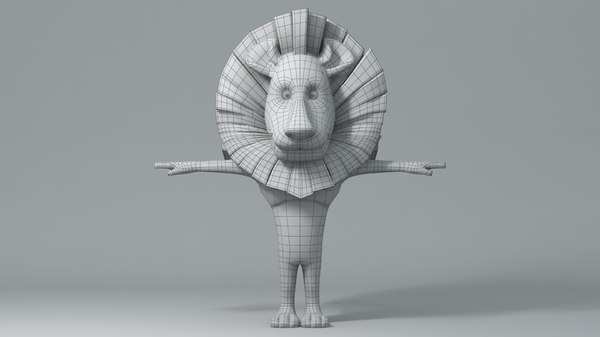 3d cartoon lion rigged model