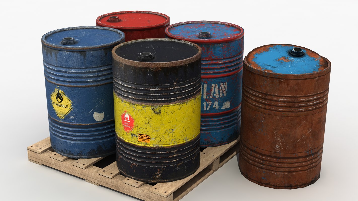 metal barrels 3d model