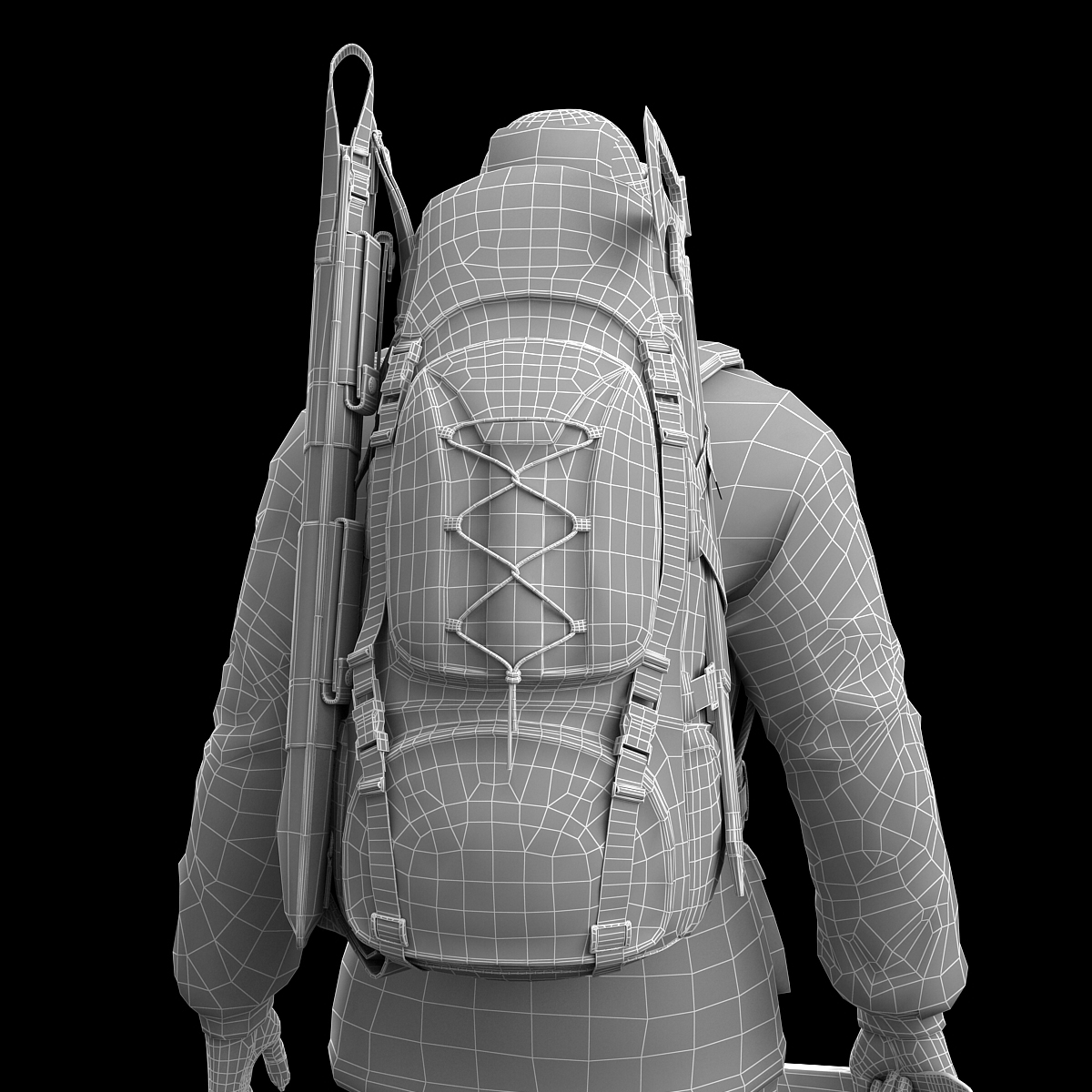 realistic bag character 3d model