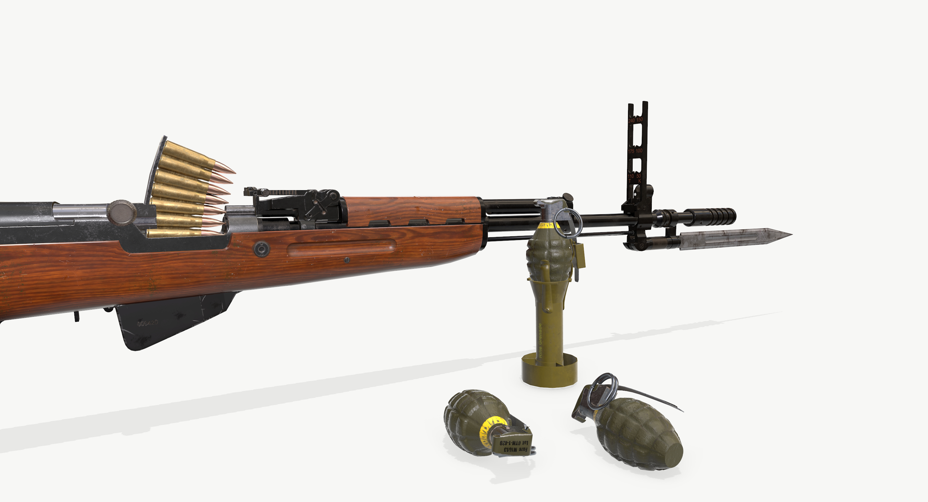Yugo Iugoslavo SKS Rifle Grenade Munição Stripper Modelo 3D ...