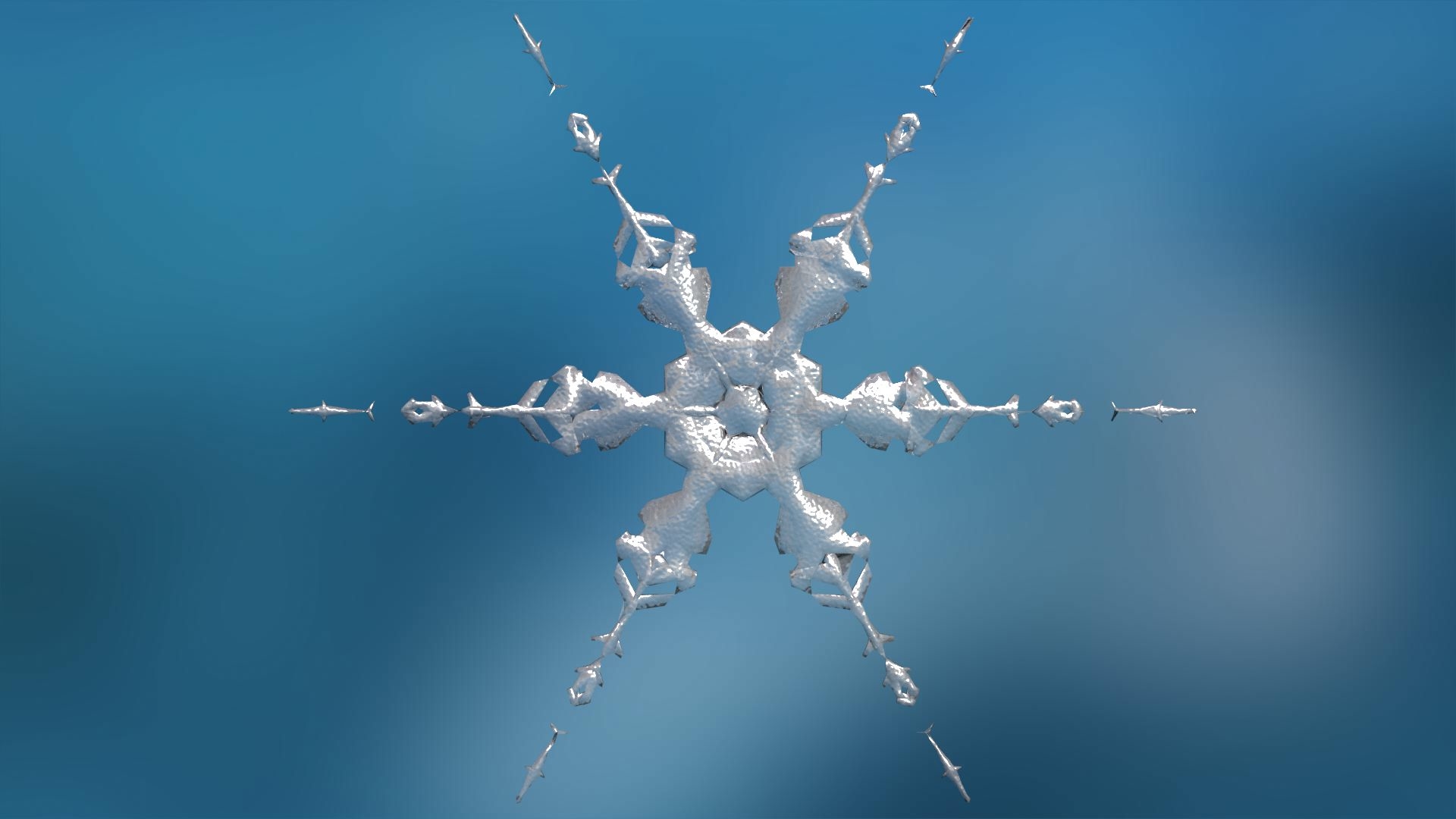 3d 16 unique snowflakes