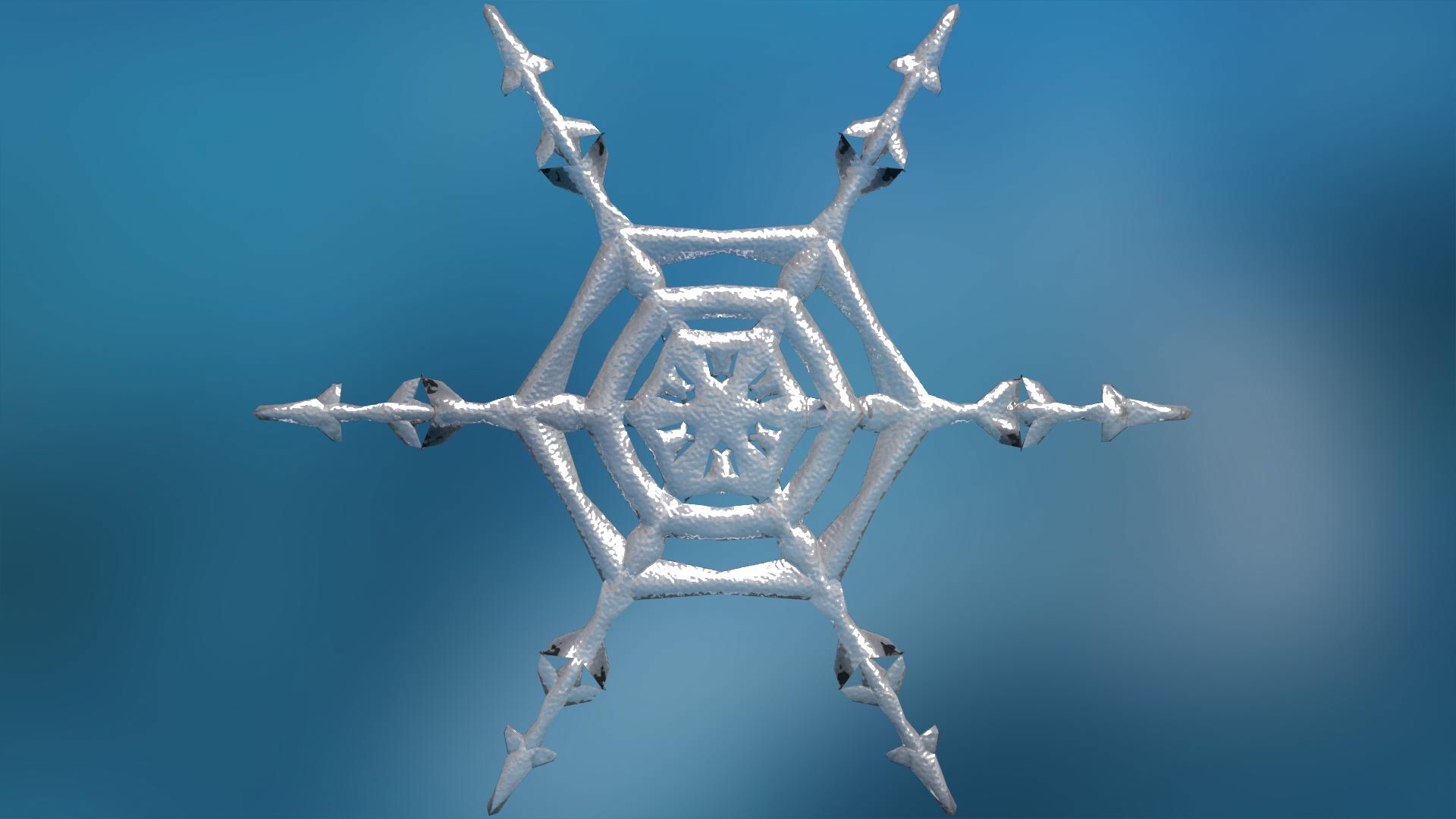 3d 16 unique snowflakes