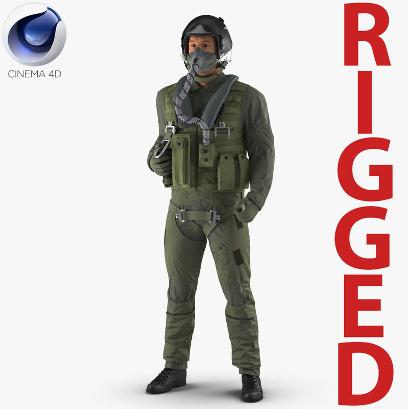 military jet fighter pilot 3d model